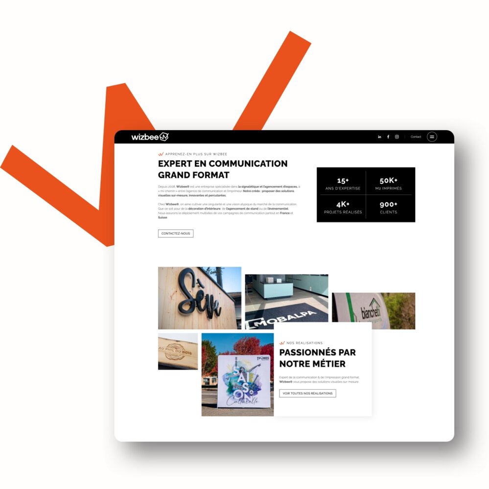 Site vitrine pour signalétique et agencement avec Webflow